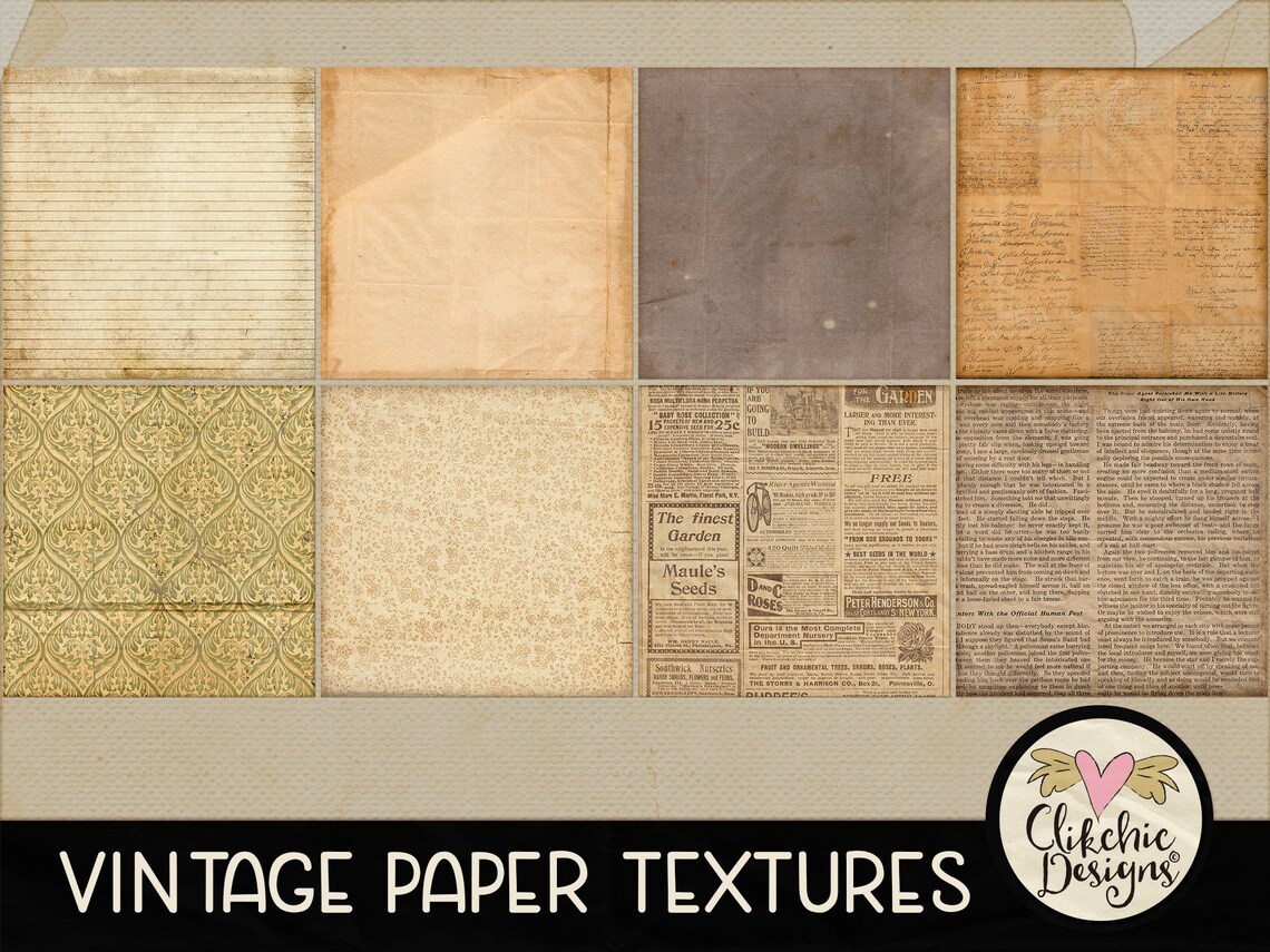 Vintage Digital Paper Background Texture Pack Vintage Paper Pack ...