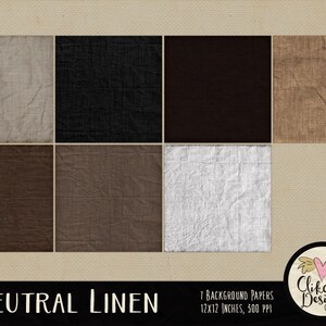 Neutral Tones Linen Digital Paper Pack - Digital Scrapbook Paper ...