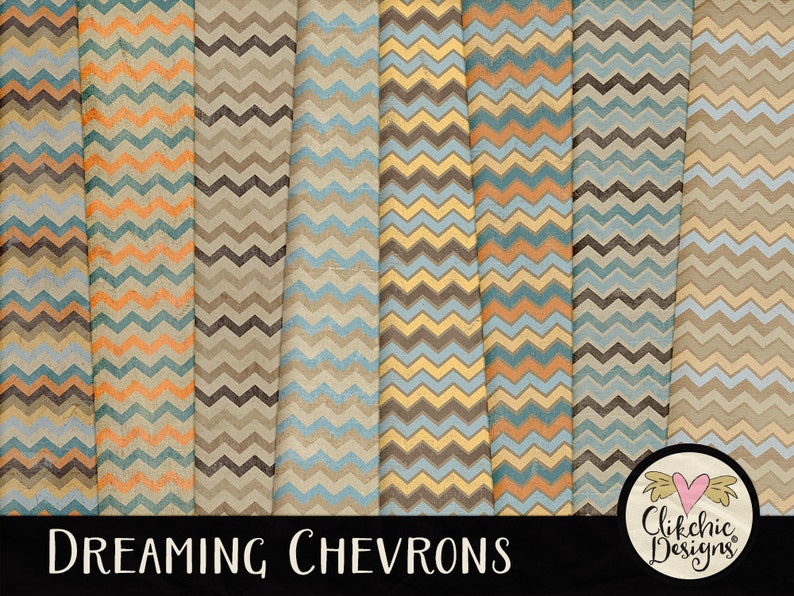 Chevron Digital Paper Pack Shabby Dreaming Chevron Digital Scrapbook ...