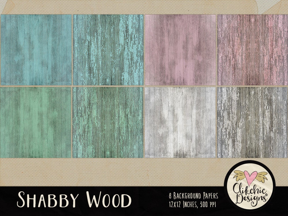 Wood Paper Pack Shabby Wood Digital Paper Backgrounds Wood Digital ...