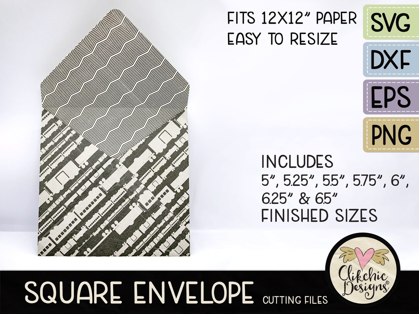 Square Envelope SVG Cutting File, 7 Sizes 5-6.5 Square Envelope ...