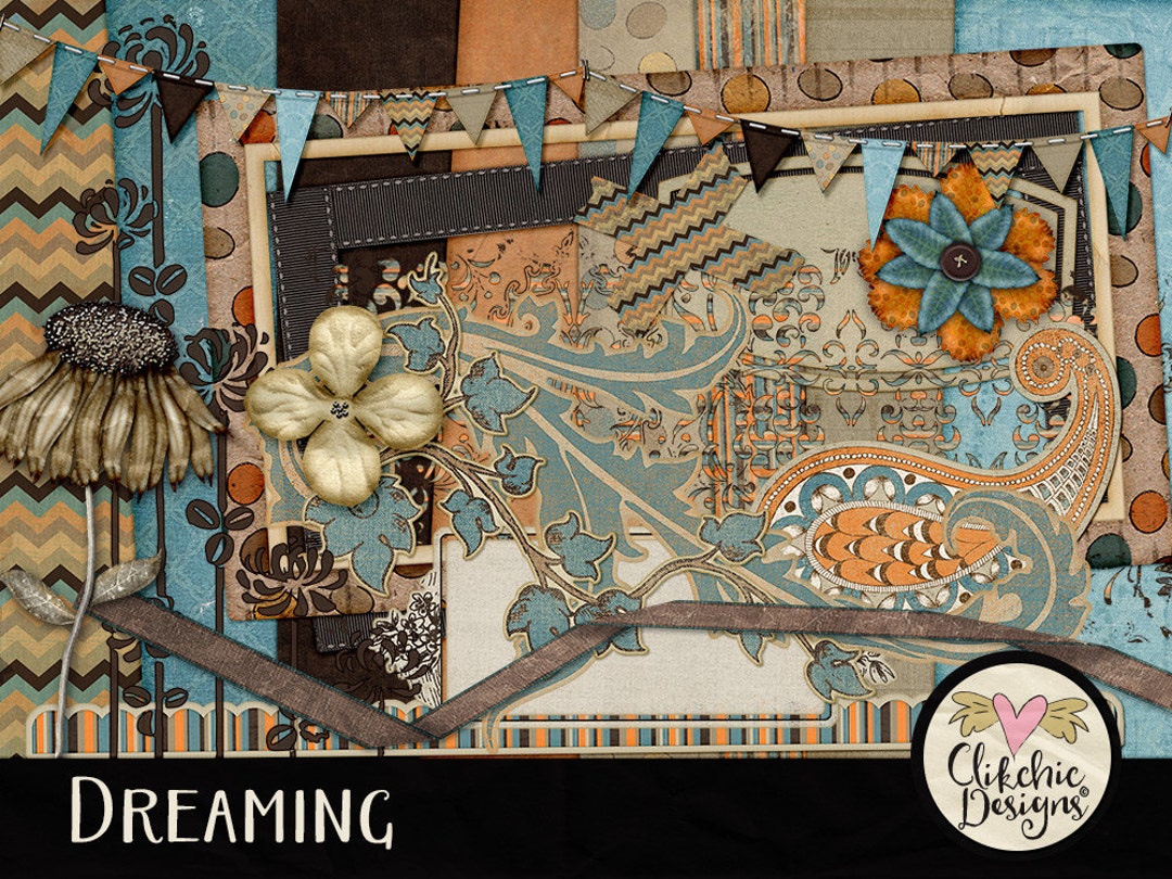 Digital Scrapbook Kit Clipart - Shabby Cottage Chic Digital ...