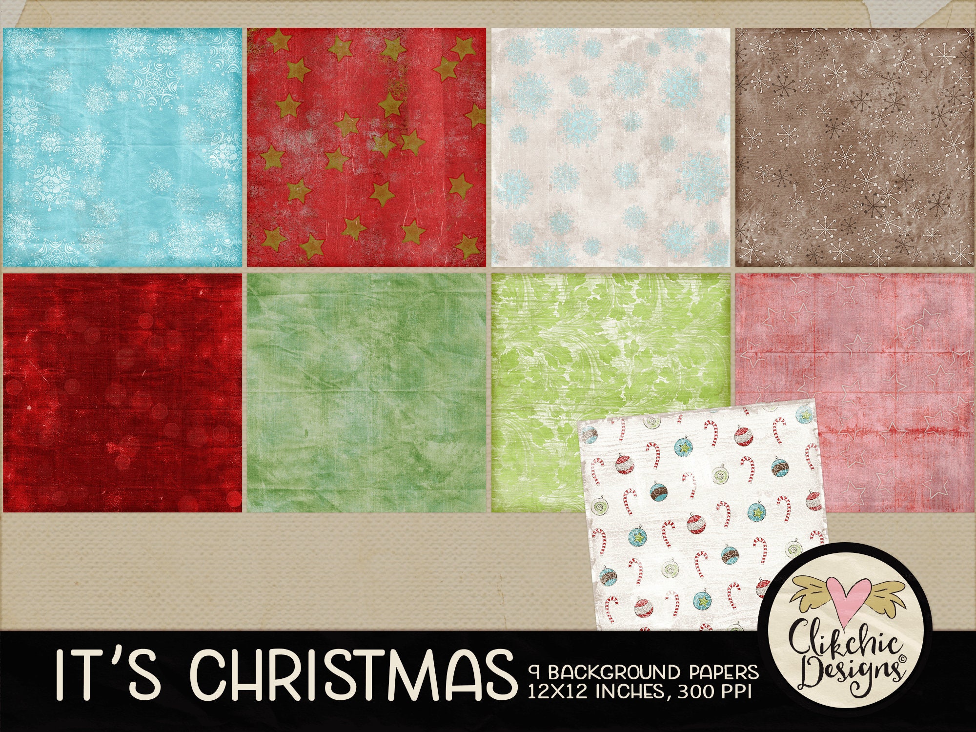 Christmas Digital Scrapbook Kit Christmas Digital Scrapbooking Clipart ...