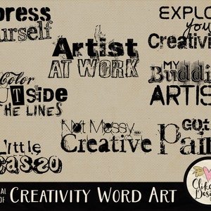 Craft Word Art Clip Art, Creative Digital Scrapbook Word Art Titles ...