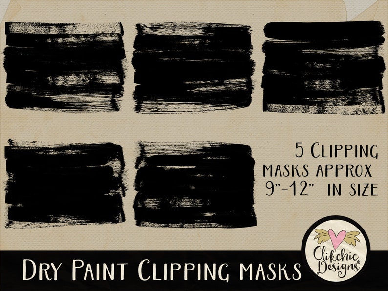Photoshop Clipping Masks - 5 Dry Paint Photoshop Photography Masks ...