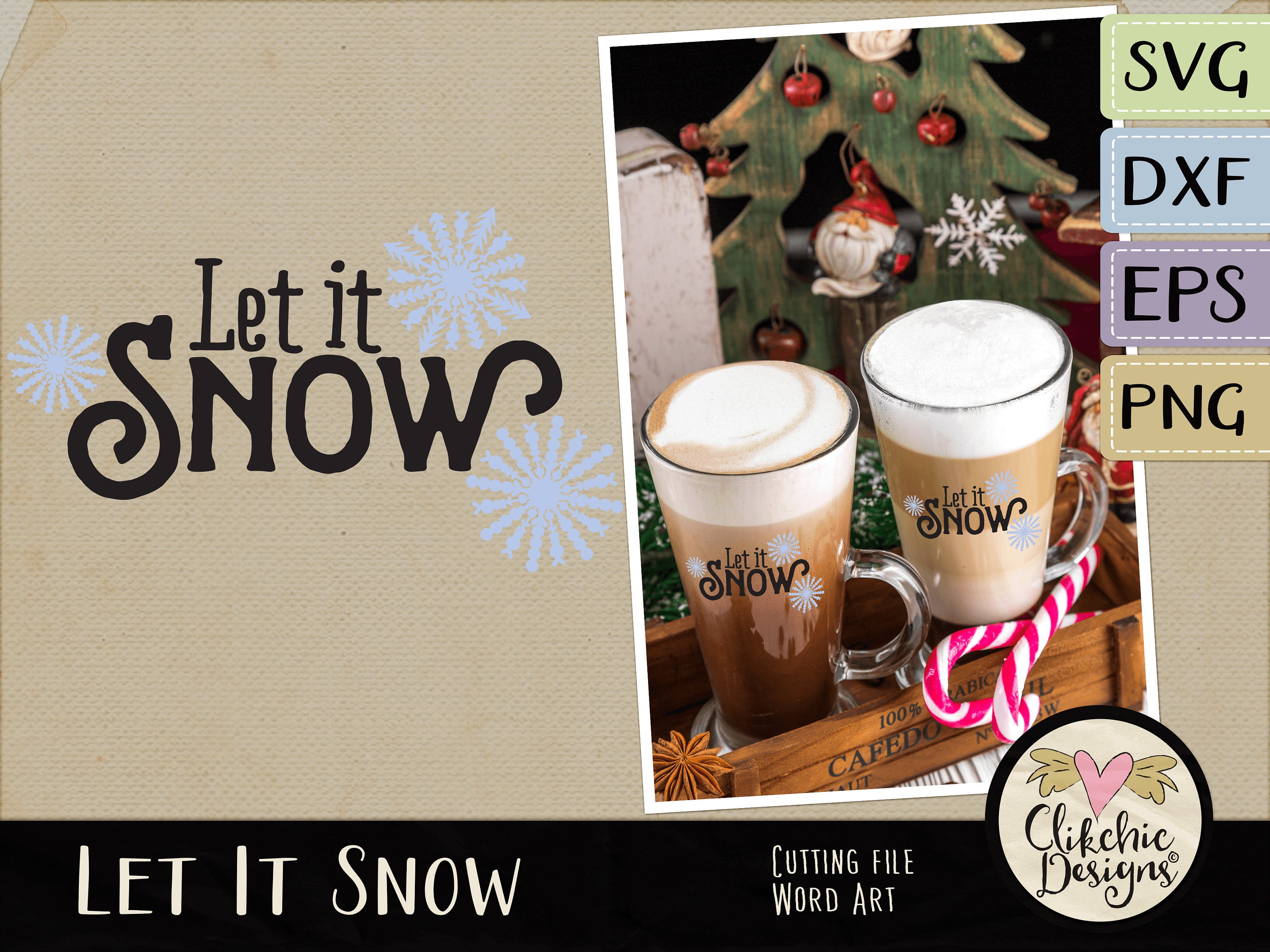 Let It Snow SVG Cutting File, Snow, Winter & Christmas Cutting File ...