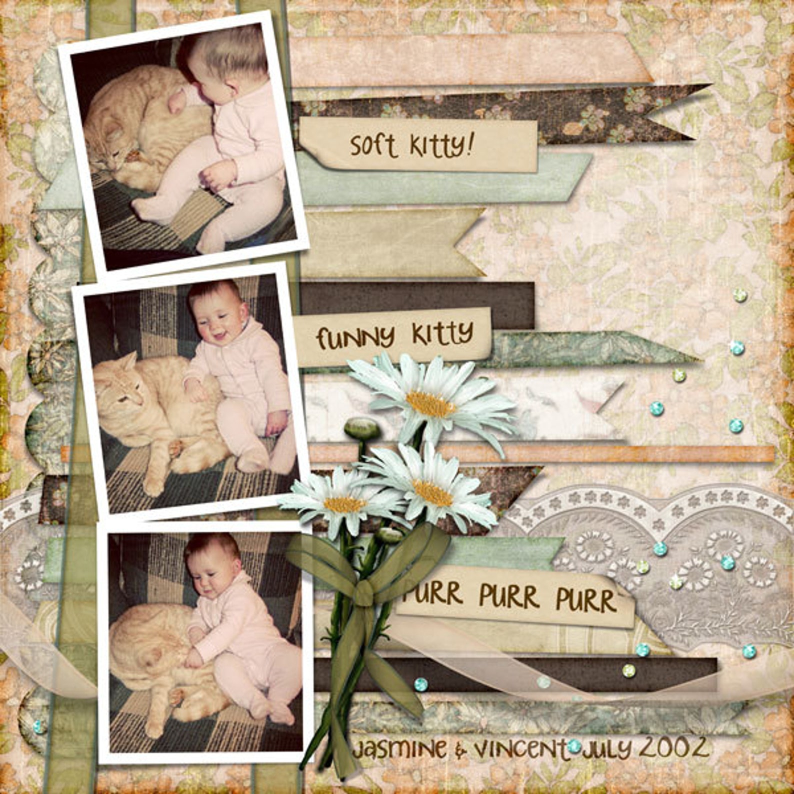 Vintage Digital Scrapbook Kit Clip Art - Vintage Spring Shabby Heritage ...