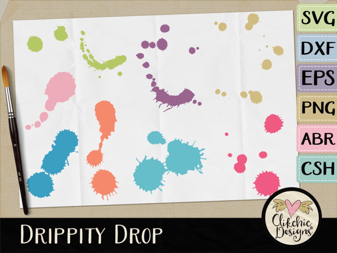 Paint Splatter SVG Cutting Files, Watercolor Paint DXF Cut File, Paint ...