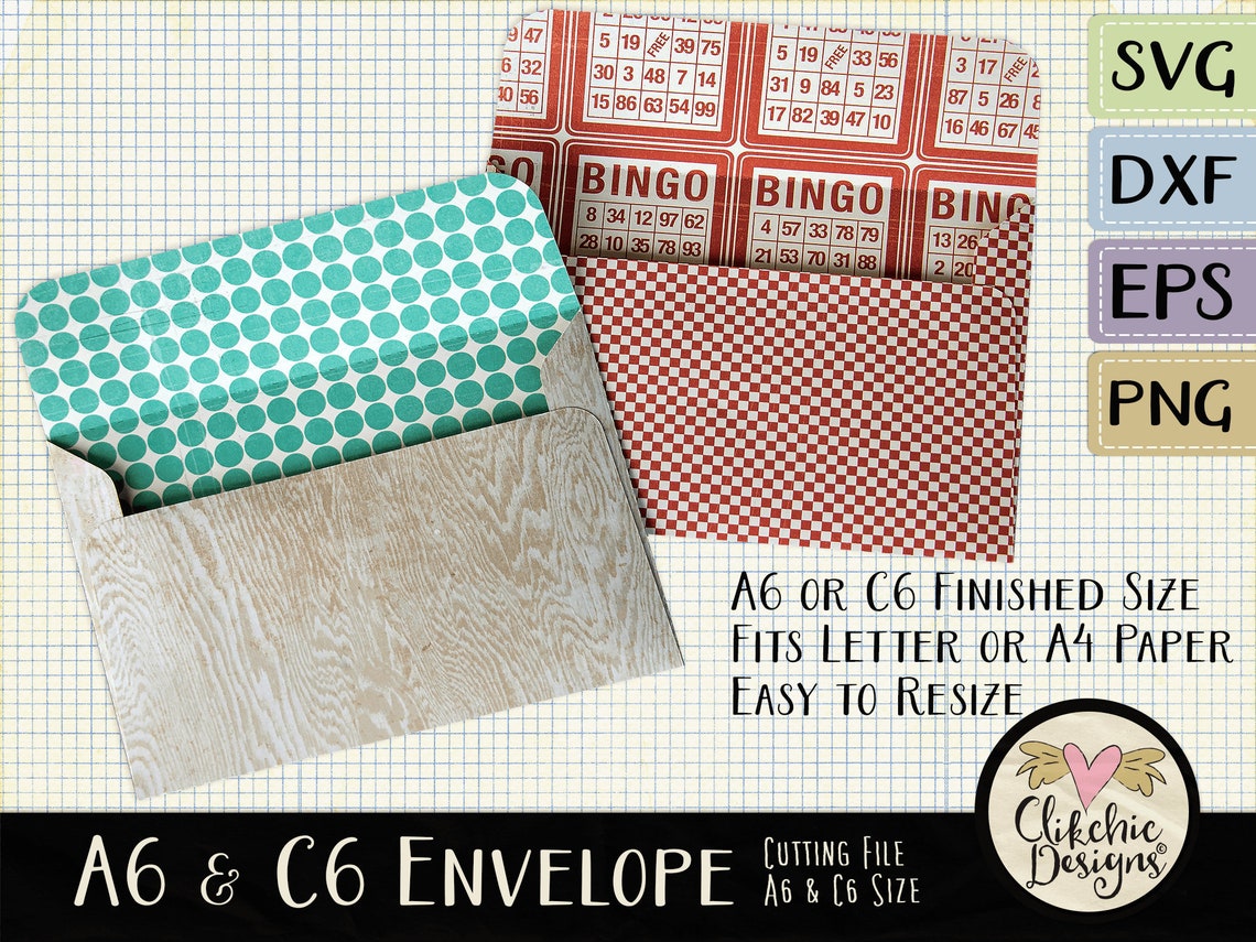 A6 Envelope SVG Cutting File C6 Envelope Template Cut File - Etsy