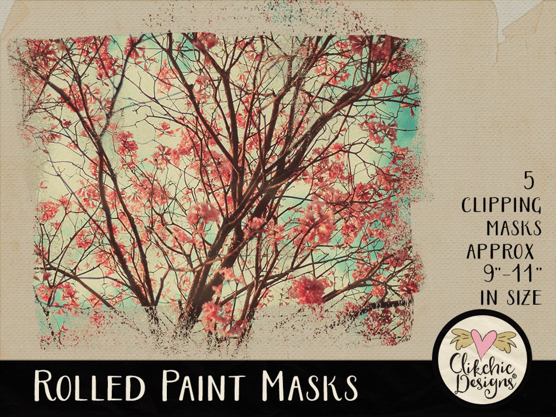 Rolled Paint Clipping Masks 8 Rolled Paint Photoshop Photography Masks ...