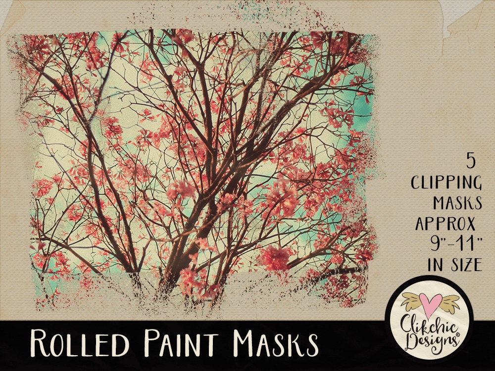 Rolled Paint Clipping Masks 8 Rolled Paint Photoshop Photography Masks ...