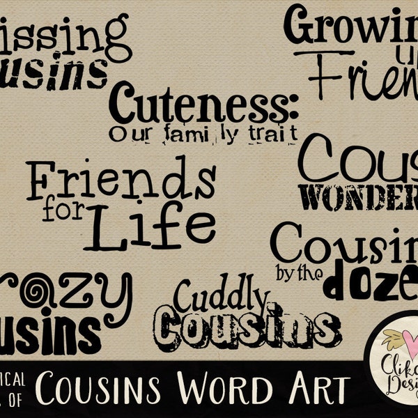 Cousins Word Art - Etsy