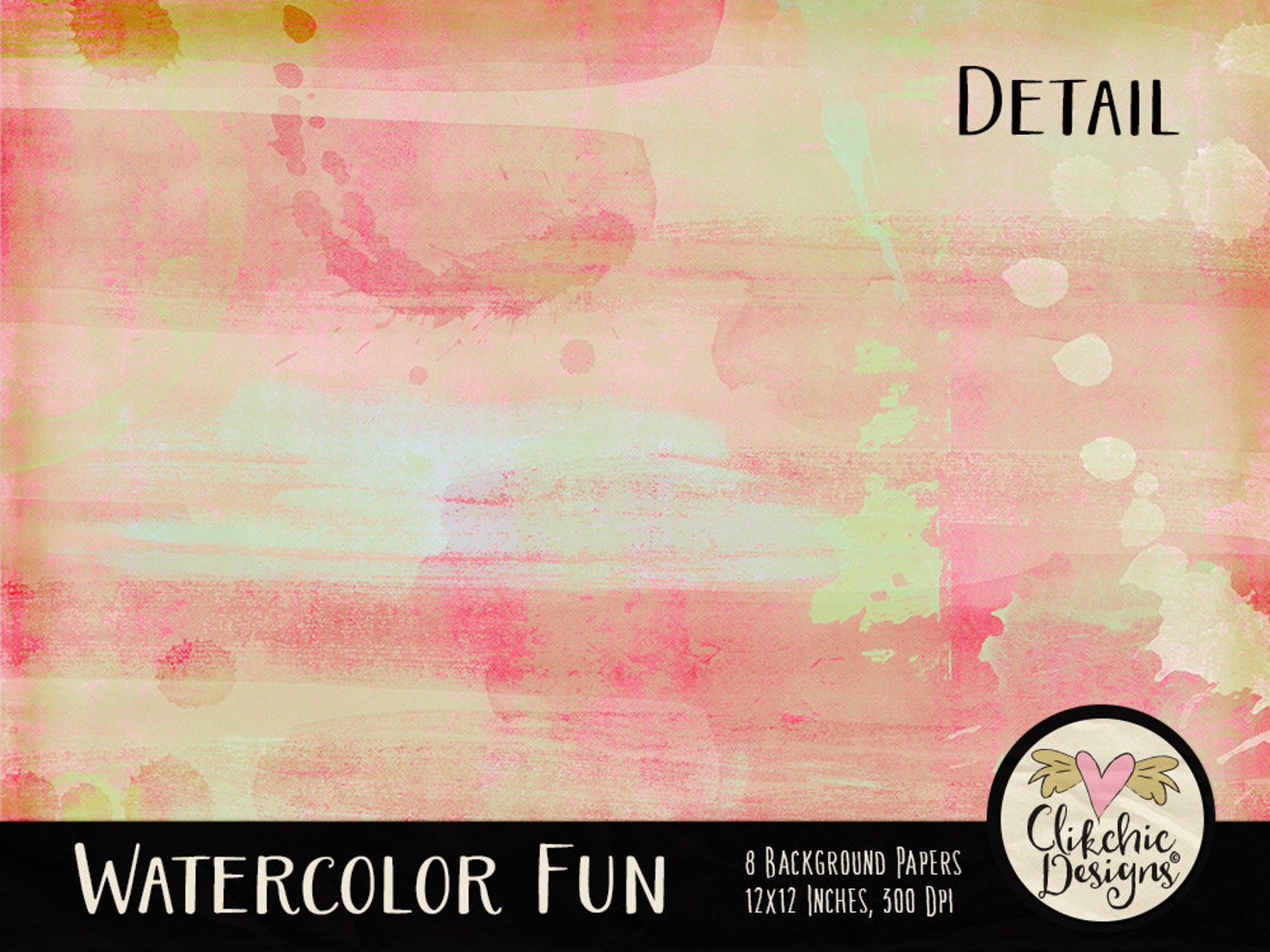 Watercolor Paint Digital Paper Pack Painted Style Digital - Etsy
