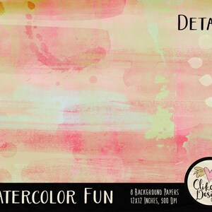 Watercolor Paint Digital Paper Pack - Painted Style Digital ...
