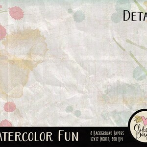 Watercolor Paint Digital Paper Pack - Painted Style Digital ...