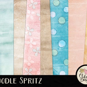 Spring Digital Scrapbook Kit Clipart - Spring Pastel Doodle Spritz ...