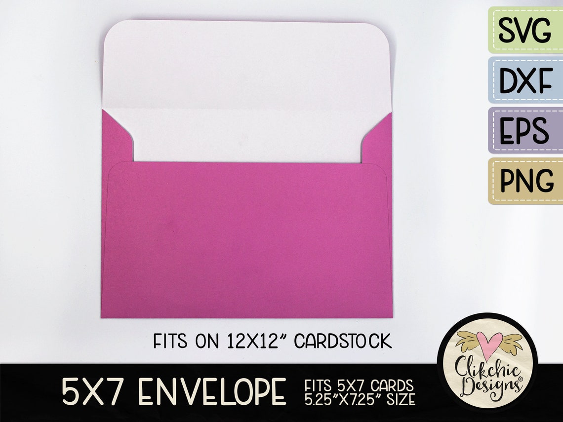 5x7 Envelope SVG Cutting File, 5x7 Envelope Template Cut File, PNG ...