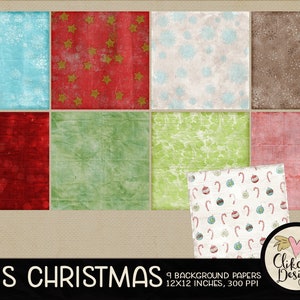 Christmas Digital Paper Pack - Christmas Digital Scrapbooking - Digital ...
