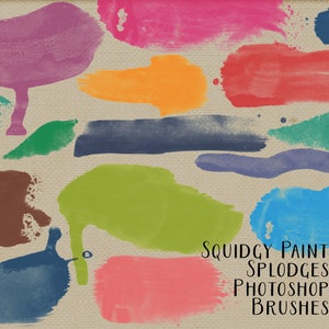 Paint Splodges Photoshop Brushes Clipart - 35 Squidgy Watercolor Paint ...