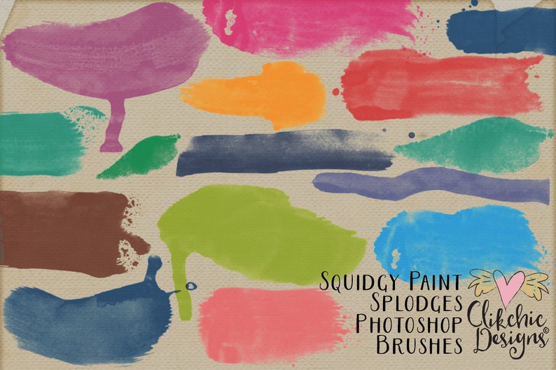 Paint Splodges Photoshop Brushes Clipart 35 Squidgy - Etsy