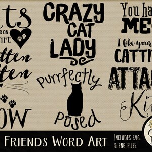Cat Word Art Clipart for Digital Scrapbooking & Card Making - Cat ...