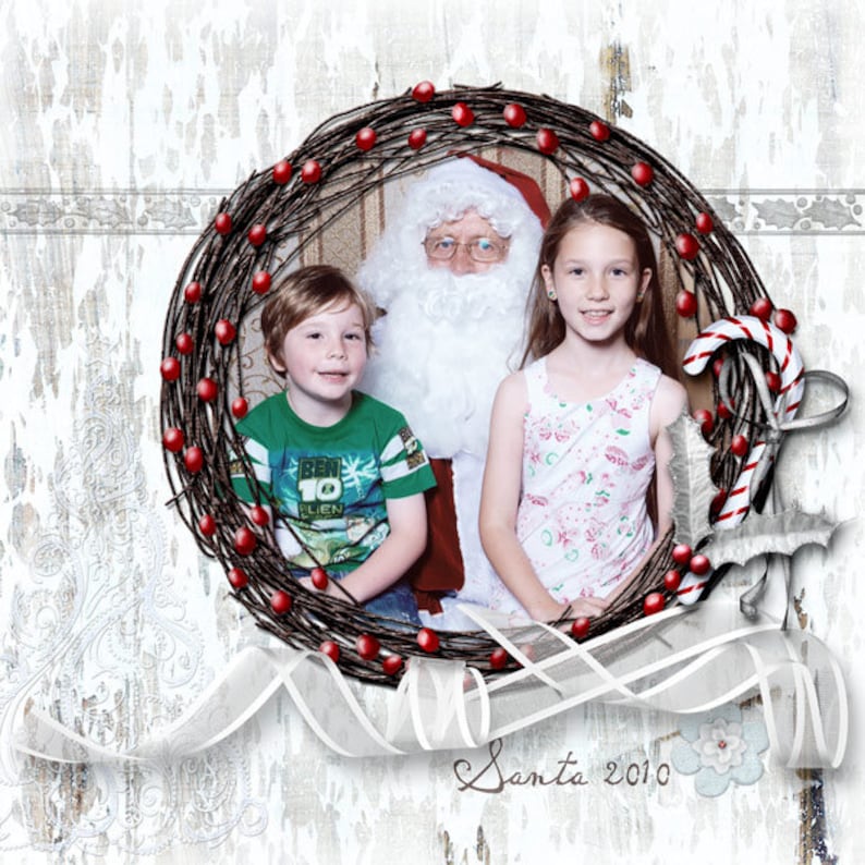 Winter Digital Scrapbook Kit Clip Art Dreaming of White Christmas ...