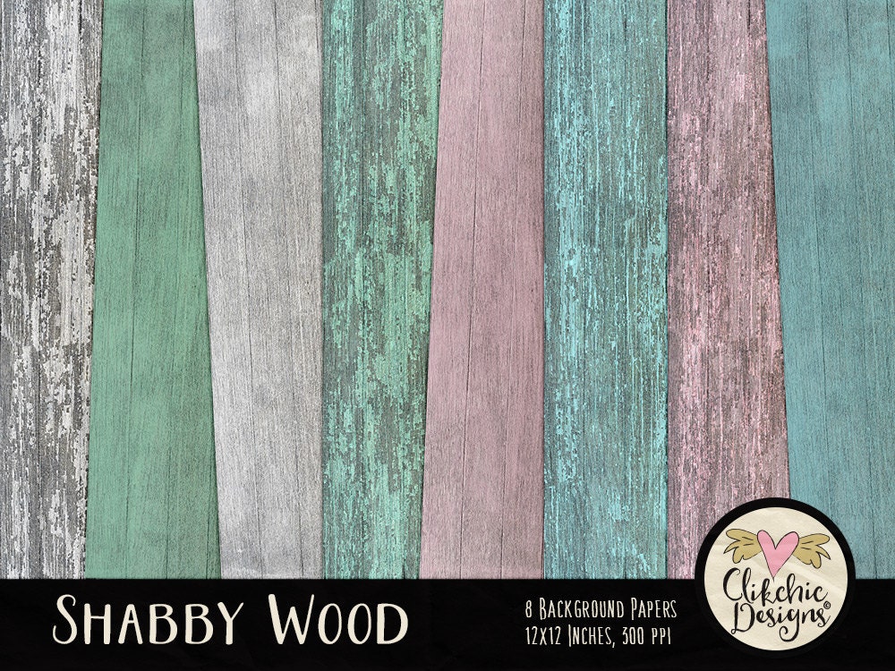 Wood Paper Pack Shabby Wood Digital Paper Backgrounds Wood Digital ...