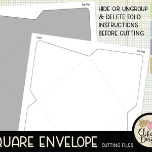 Square Envelope SVG Cutting File 7 sizes 5-6.5 Square | Etsy
