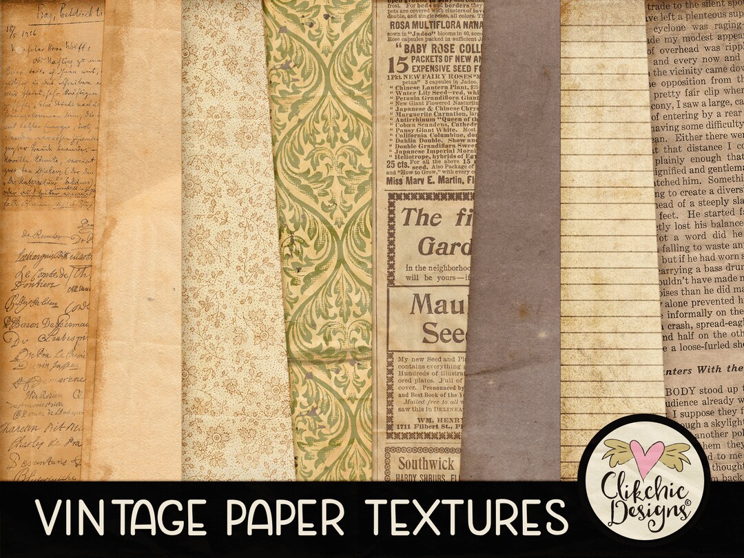 Vintage Digital Paper Background Texture Pack Vintage Paper Pack ...