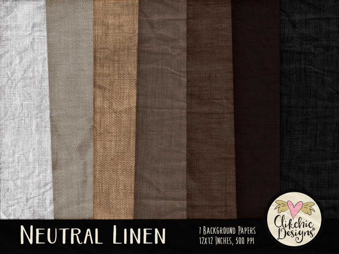 Neutral Tones Linen Digital Paper Pack - Digital Scrapbook Paper ...