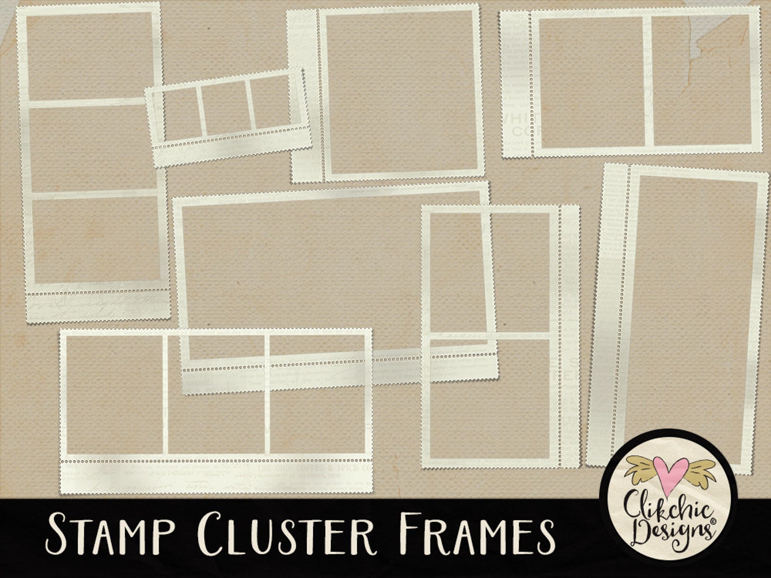 Frame Clipart - Digital Stamp Frames Digital Scrapbook Elements - Stamp ...