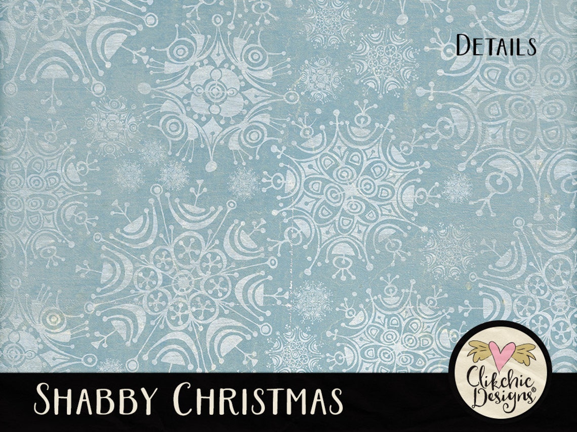 Shabby Christmas Digital Paper Pack Christmas Digital | Etsy