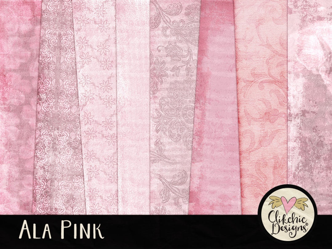 Baby Pink Digital Paper Pack - Ala Pink Digital Scrapbook Background ...