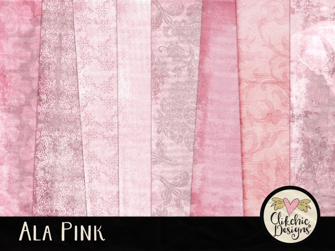 Baby Pink Digital Paper Pack Ala Pink Digital Scrapbook Background ...