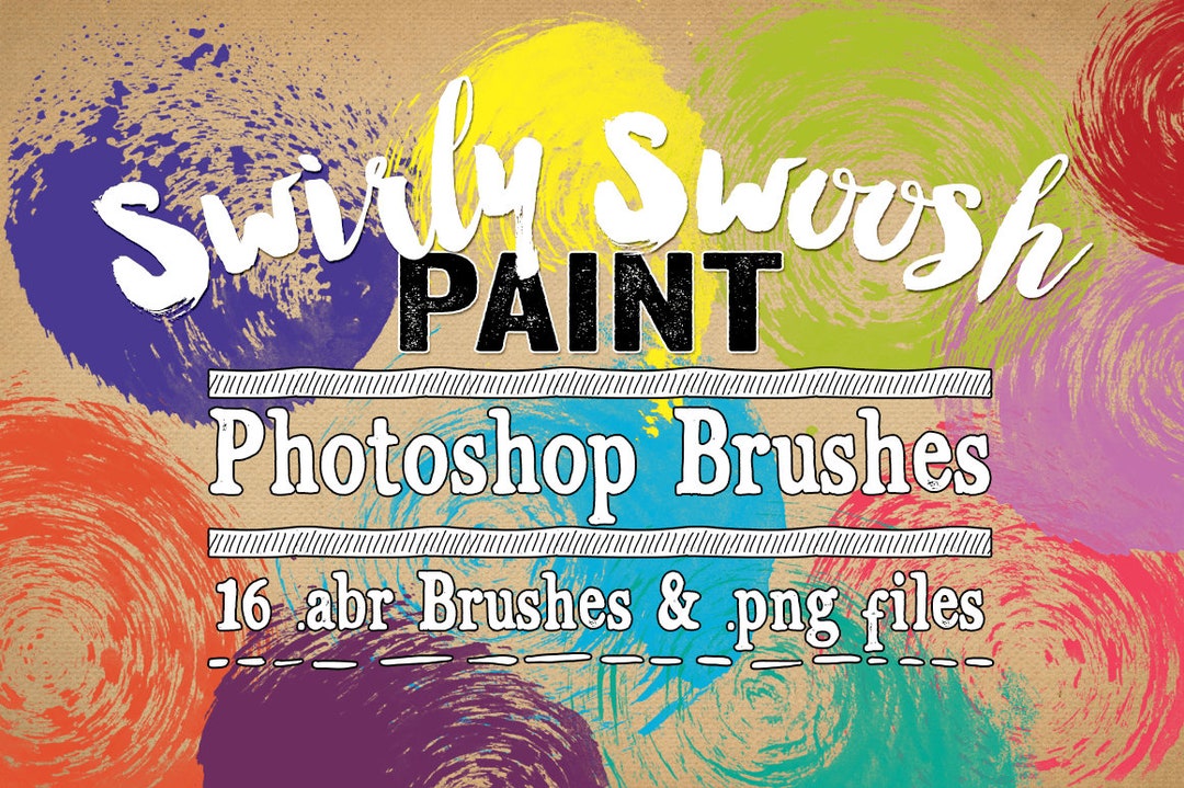 Paint Photoshop Brushes - Swirly Swoosh - Paint Digital Scrapbook ...
