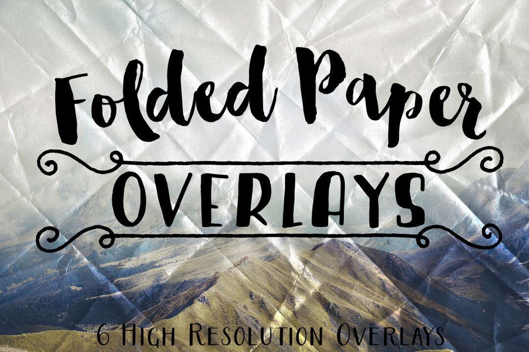 Folded Paper Texture Overlays - Digital Paper Overlays Clipart - 6 ...