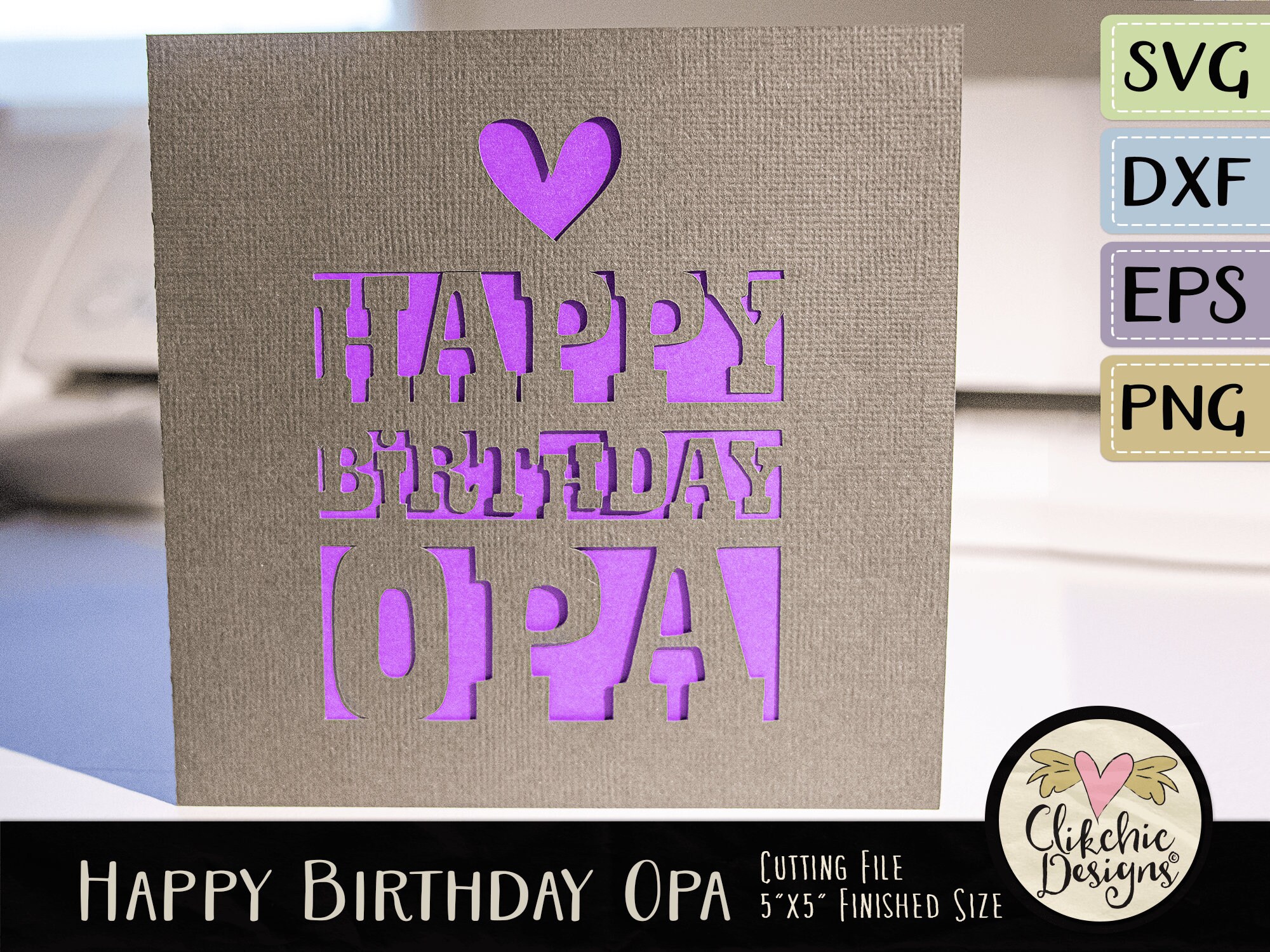 Happy Birthday Opa Card SVG Cutting File, 5 Square Birthday Card Cut ...