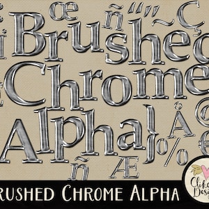 Metal Digital Alpha - Chrome Digital Scrapbook Alpha Clip Art - Chrome ...