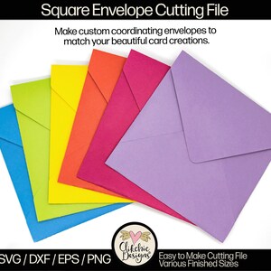 Square Envelope SVG Cutting File, 7 Sizes 5-6.5 Square Envelope ...