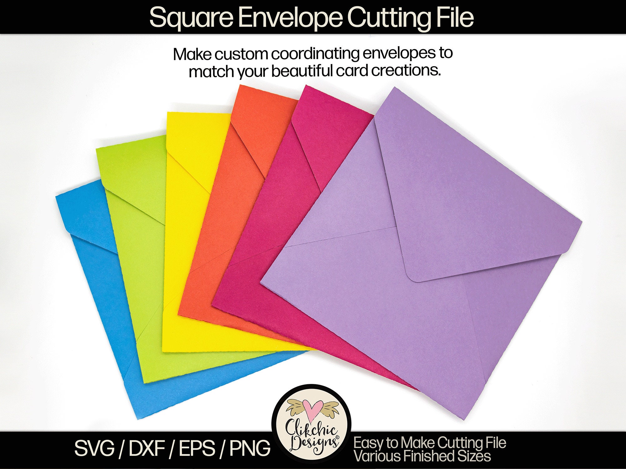 Square Envelope SVG Cutting File, 7 Sizes 5-6.5 Square Envelope ...