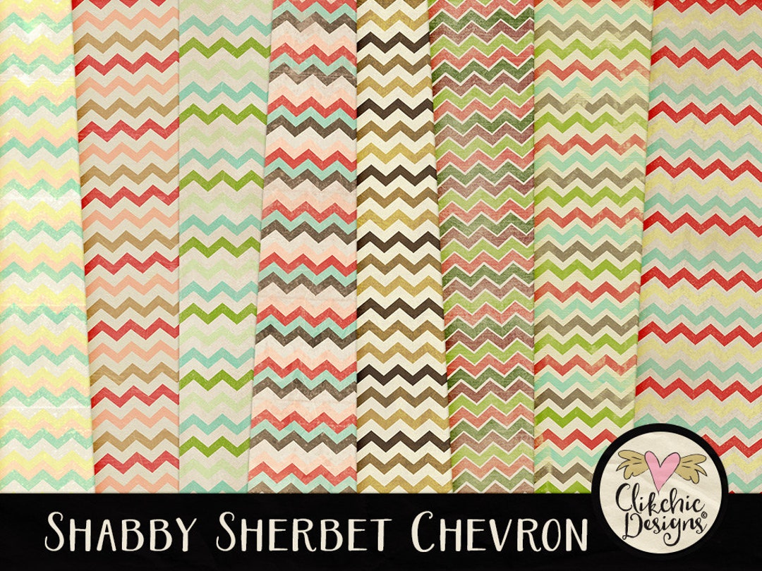 Chevron Digital Paper Pack Chic Shabby Sherbet Chevron Digital ...