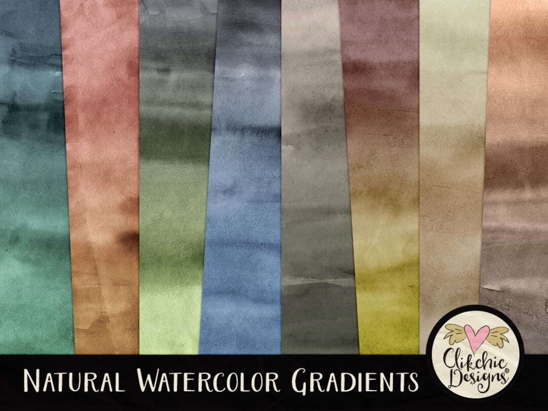 Watercolor Gradient Digital Paper Pack: Natural Texture (digital ...