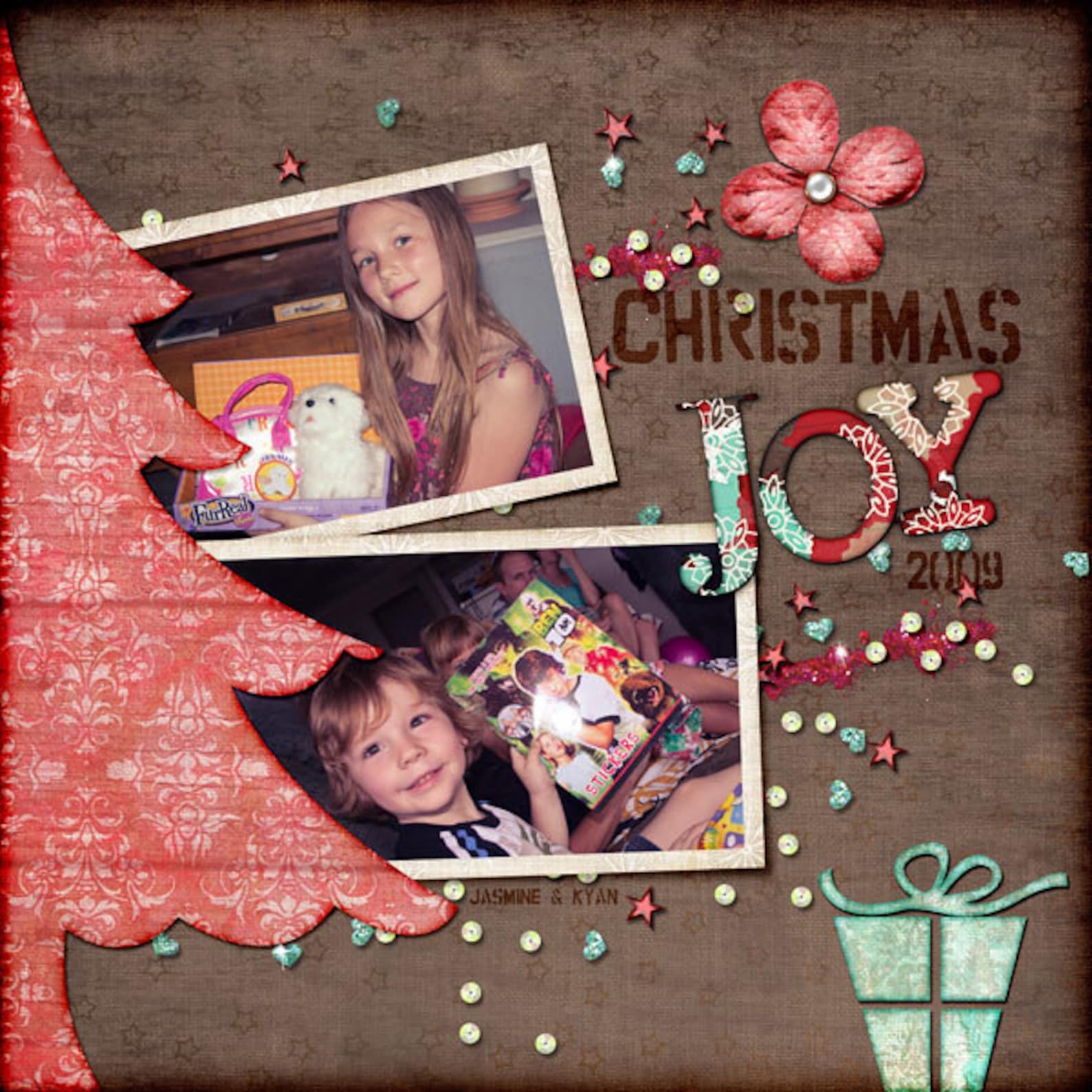 Christmas Digital Scrapbook Kit Clip Art Merry Wishes - Etsy