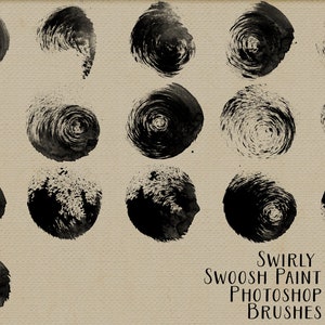 Paint Photoshop Brushes - Swirly Swoosh - Paint Digital Scrapbook ...