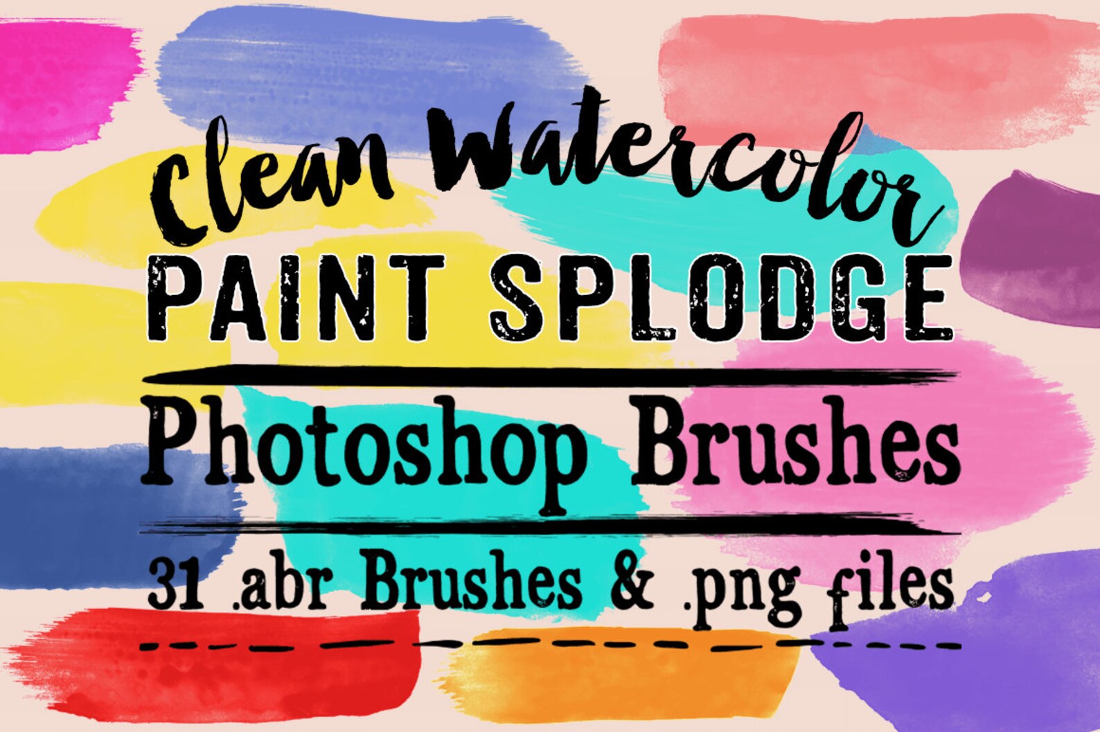 Watercolor Photoshop Brushes Clipart - 31 Clean Watercolor Paint ...