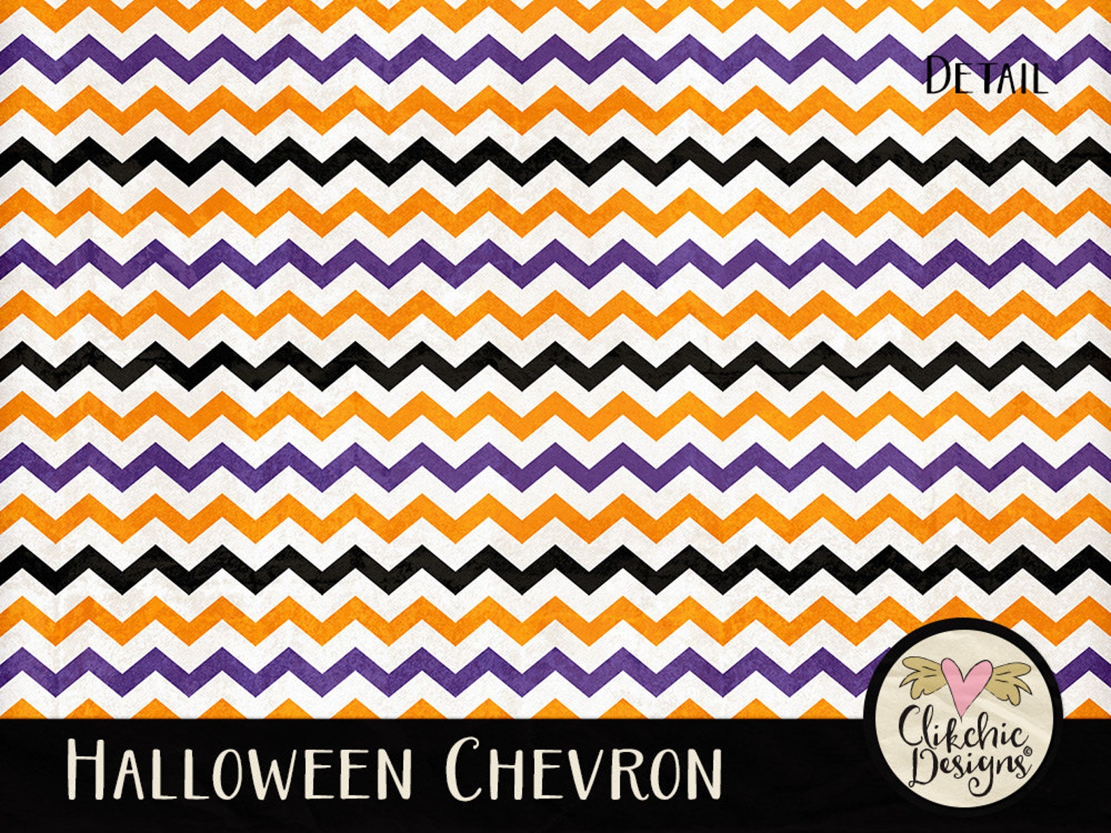 Halloween Paper Pack - Chevron Digital Scrapbook Paper - Halloween ...