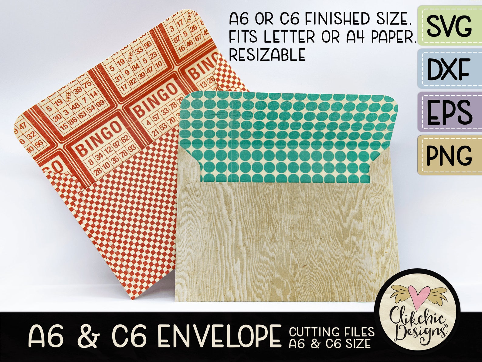 A6 Envelope SVG Cutting File, C6 Envelope Template Cut File, PNG ...