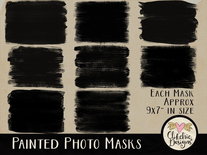 Painted Photo Clipping Masks: 8 Photoshop Photography Masks (9x7") - Etsy