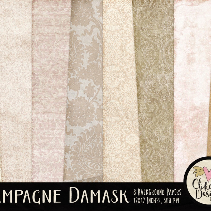Damask Digital Paper - Etsy