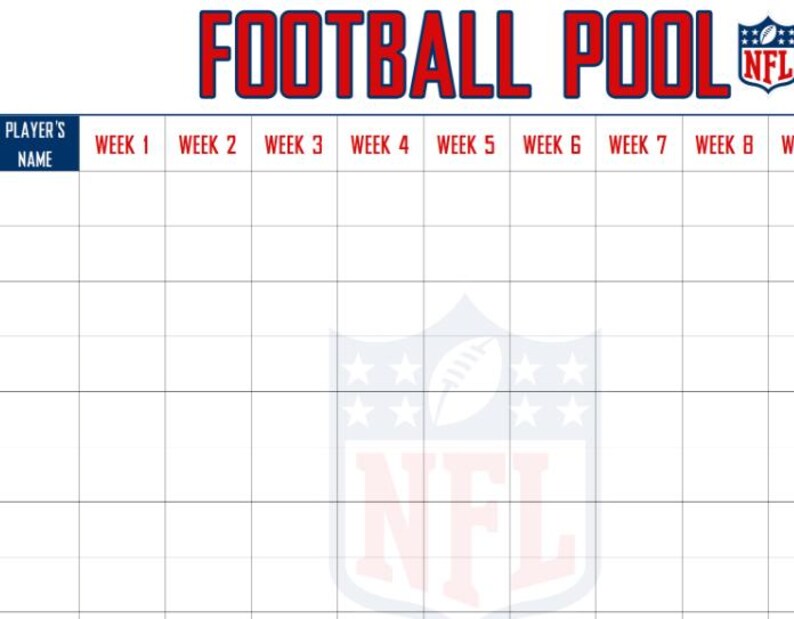 Printable Football Pool Sheets: Track Your NFL Game Picks Easily - Etsy